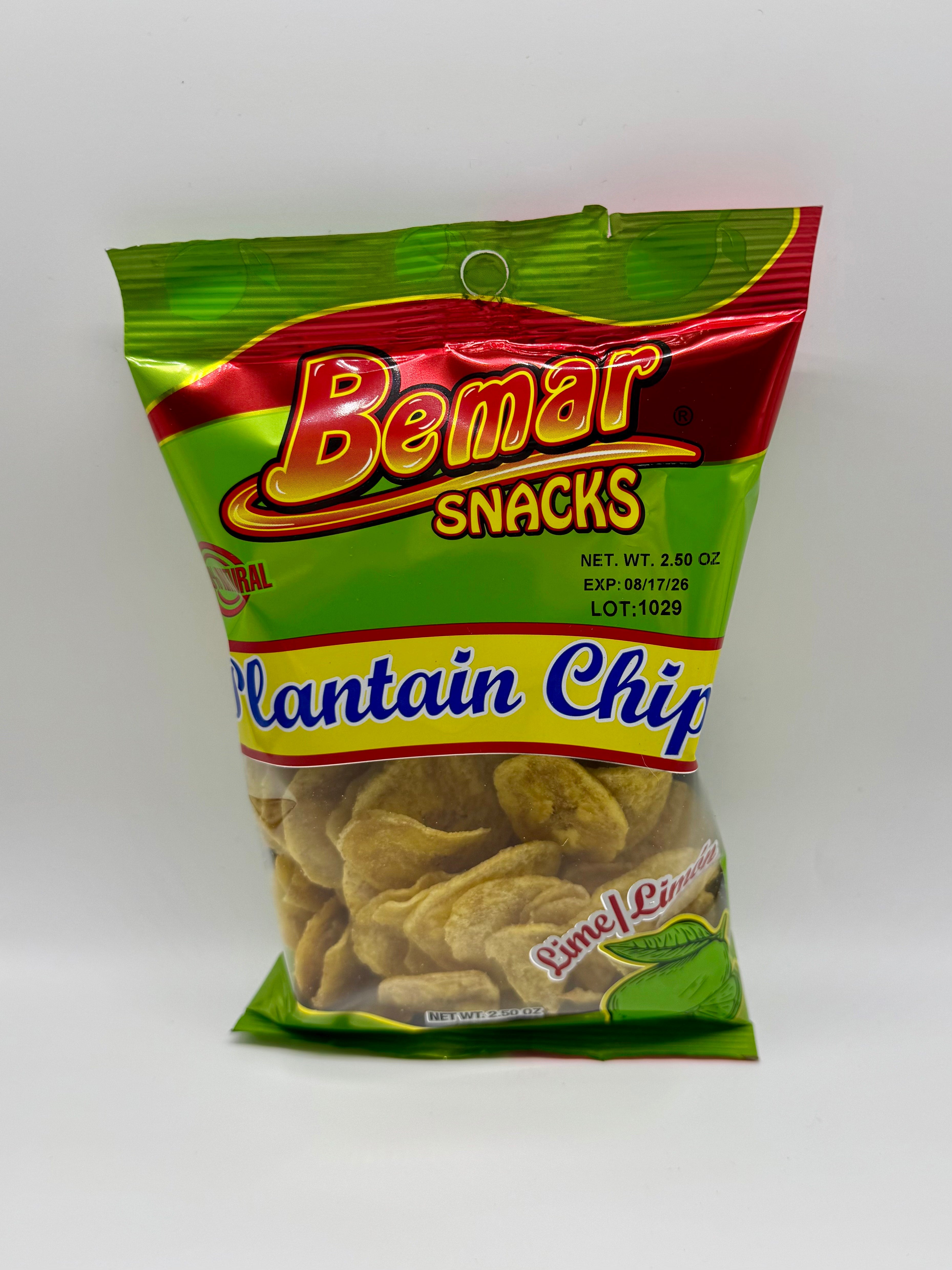 Bemar Snacks Plantain Chips Lime