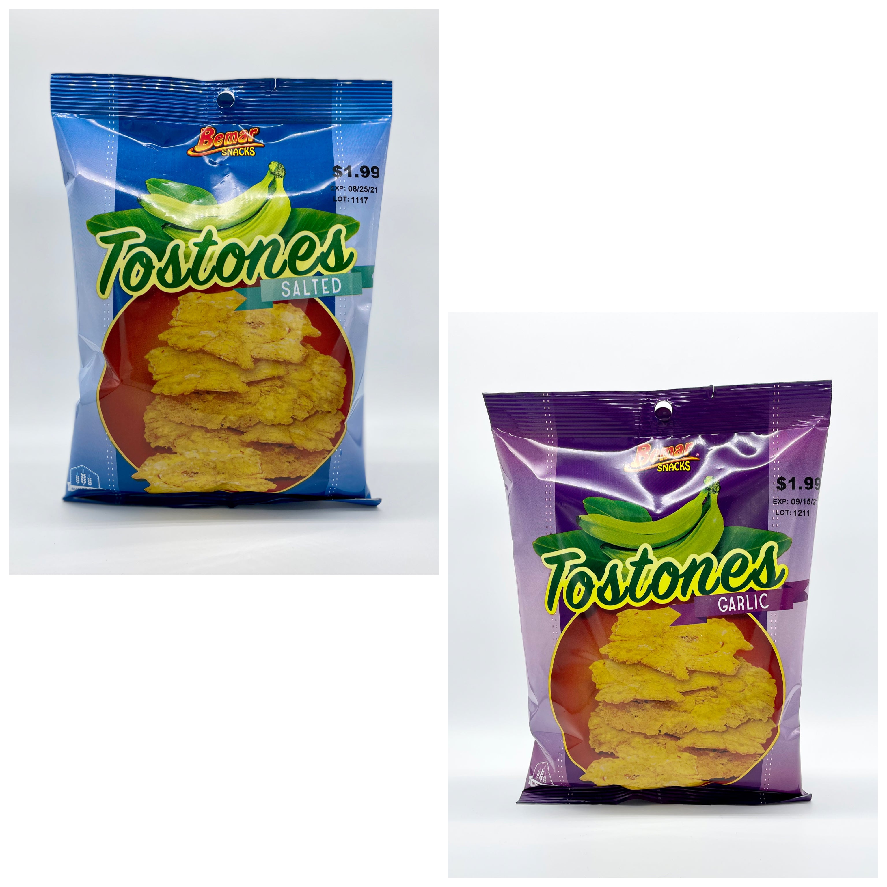 Assorted Tostones Salted & Tostones Garlic – Bemar Snacks