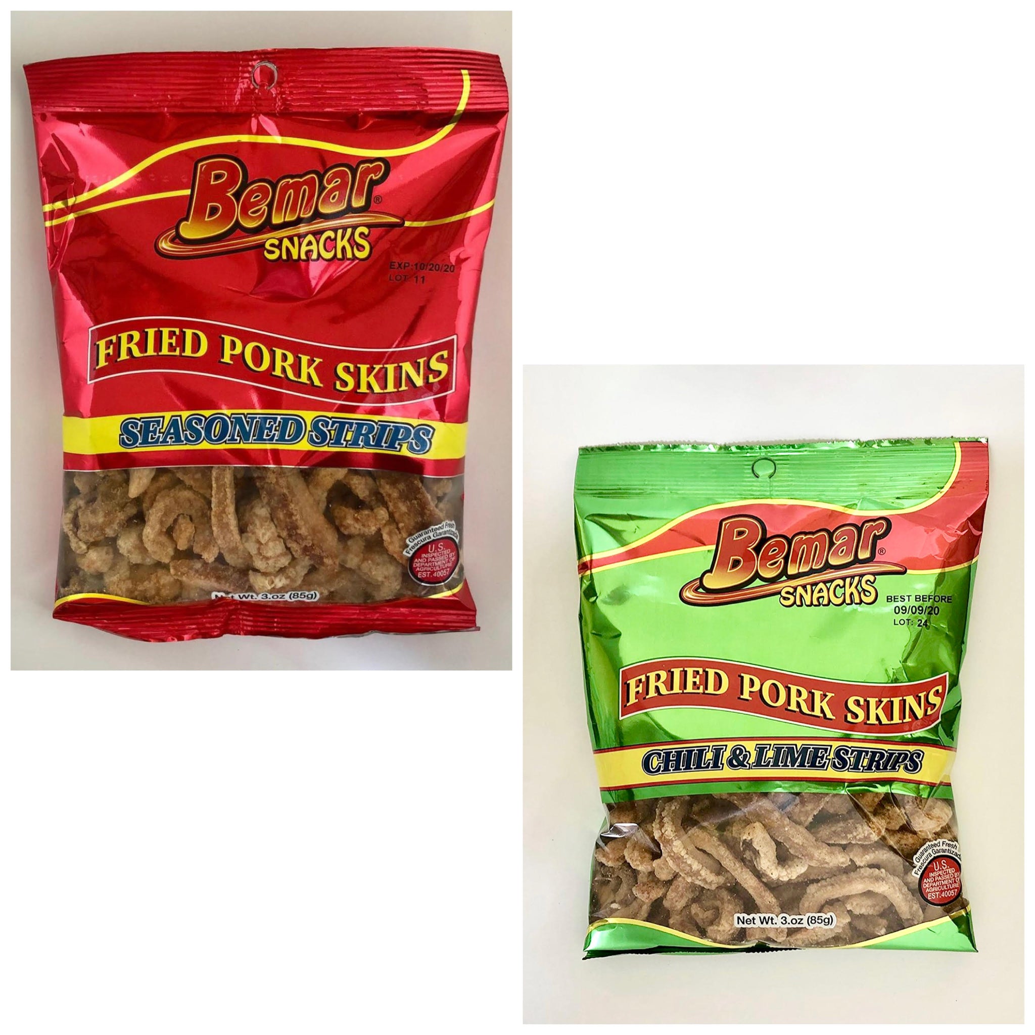 Assorted Fried Pork Skins Seasoned Strips & Fried Pork Skins Chili & L ...